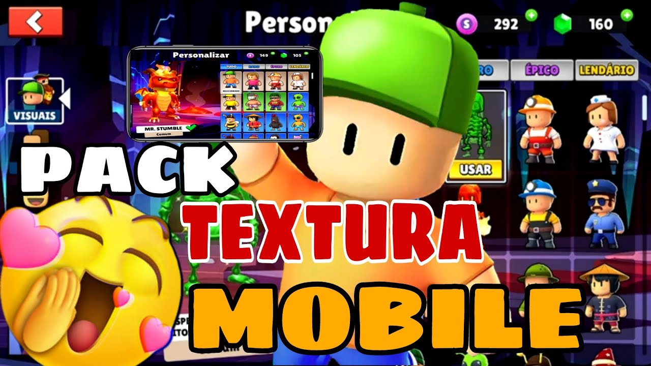 [saiu novo] PACK TEXTURA MOBILE STUMBLE GUYS ATUALIZADO - YouTube