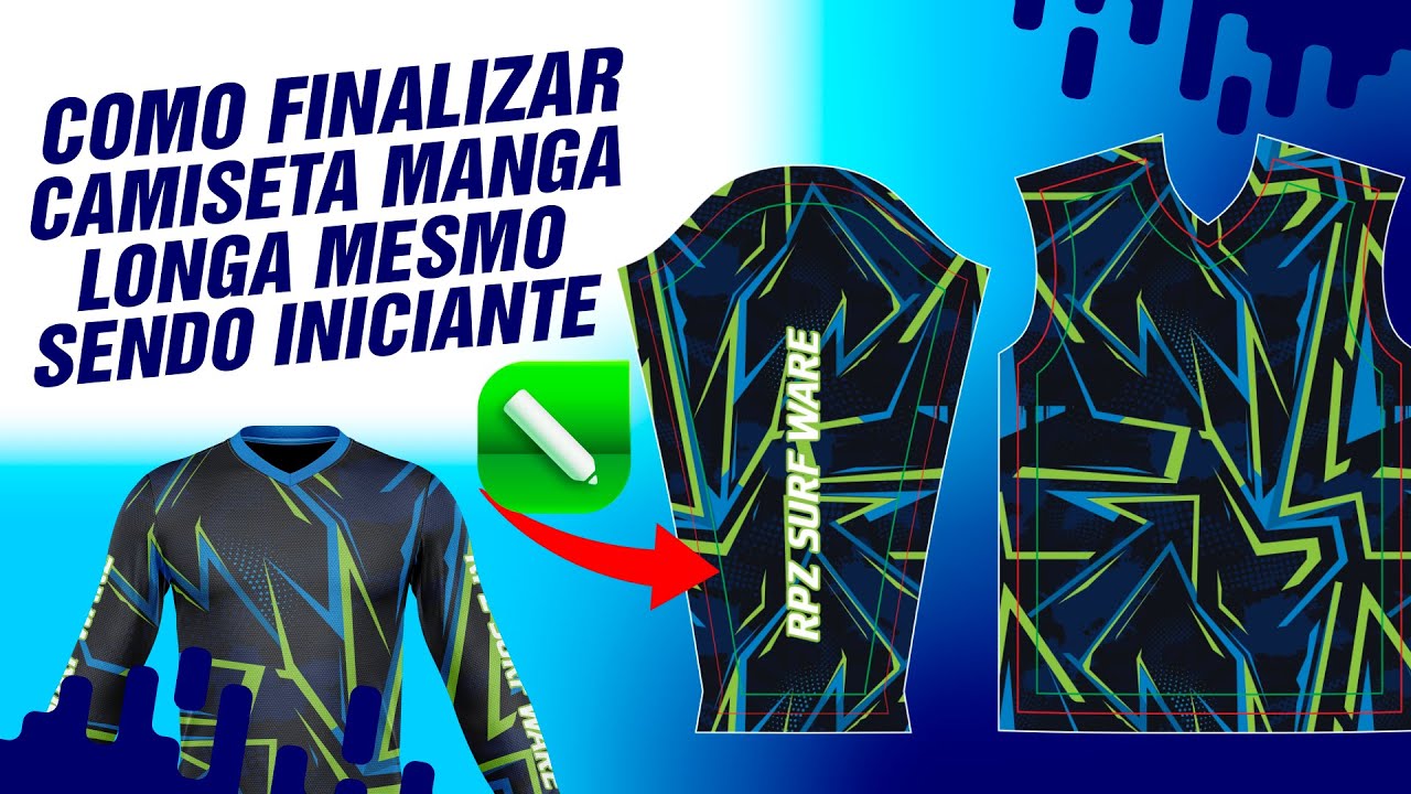Como FINALIZAR ARTE de sublimação total camiseta de manga longa no ...