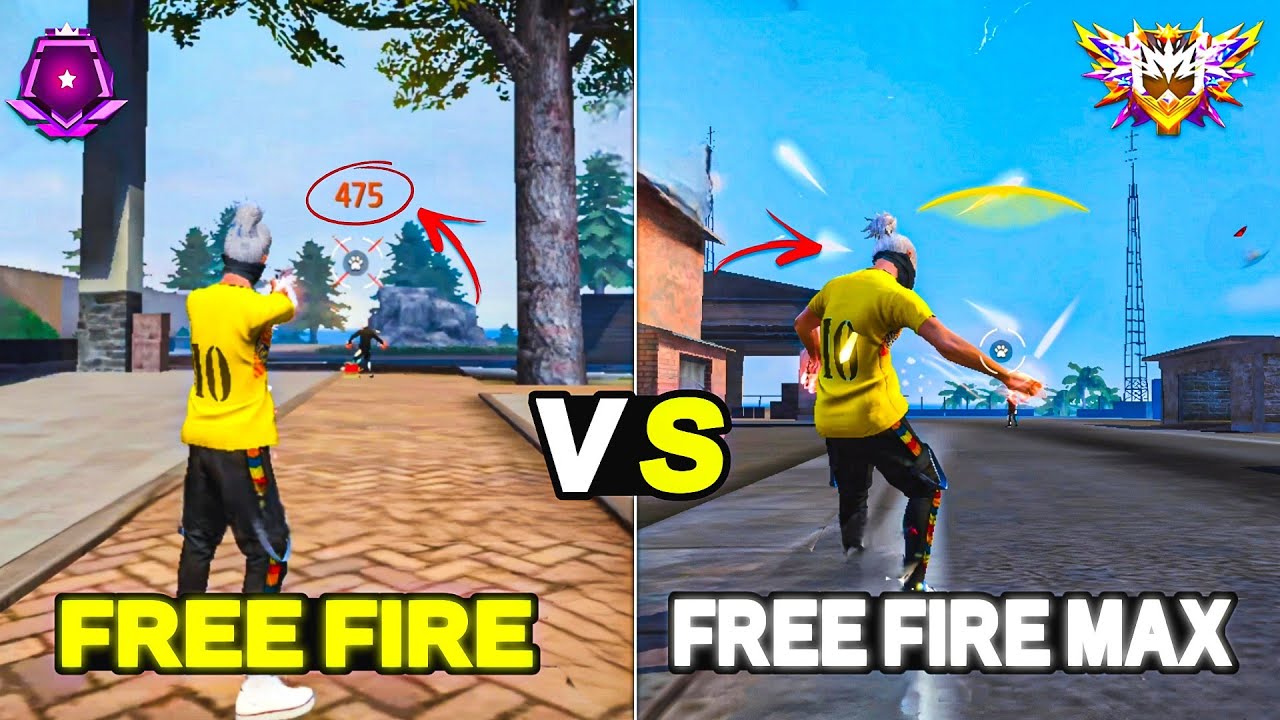 NORMAL FREE FIRE vs FREE FIRE MAX 🫡 -- Which is Best For * HEADSHOTS ...