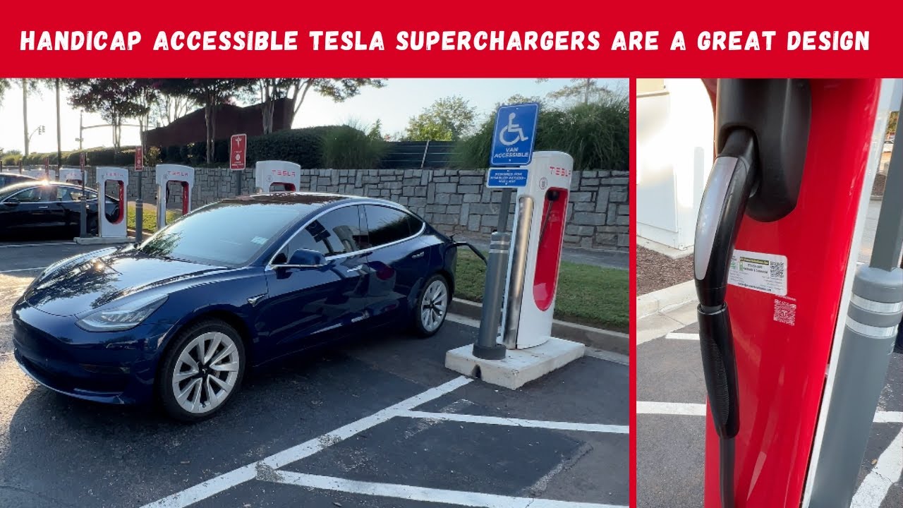 Handicap Accessible Tesla Superchargers Are A Great Design - YouTube