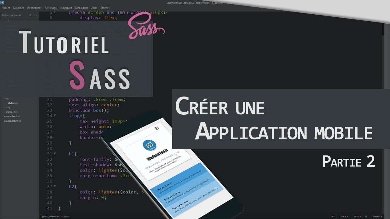 Sass | Créer une appli mobile - partie 2 - YouTube