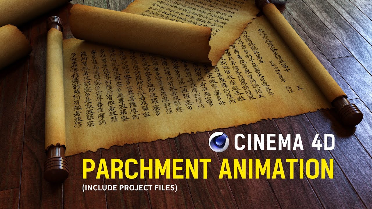 CINEMA 4D Parchment Paper Roll Animationㅣ양피지 롤 에니메이션 - YouTube
