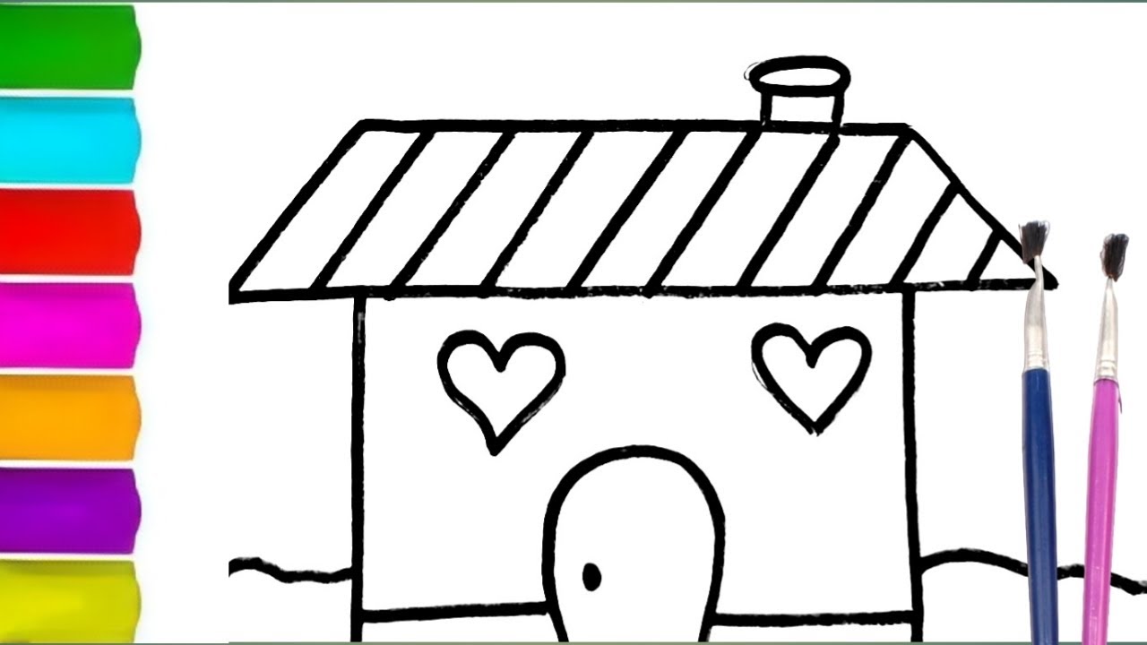 Charming and Simple Home Drawing Tutorial | Easy Step-by-Step Sketch ...