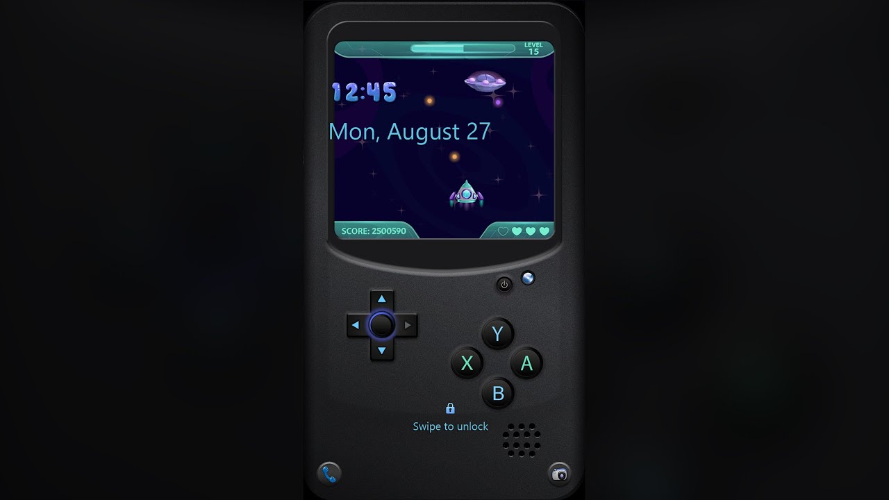 Galaxy Premium Theme - Space Retro Game Animated Lockscreen - YouTube
