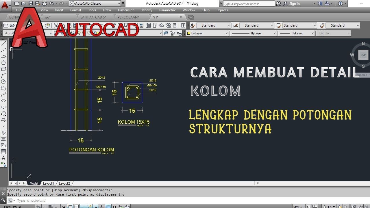 Cara Membuat Detail Kolom - Tutorial Autocad - YouTube
