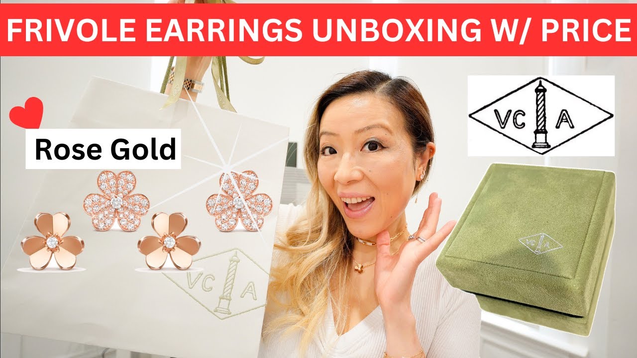 VAN CLEEF AND ARPELS ROSE GOLD FRIVOLE SMALL EARRINGS UNBOXING W PRICE ...