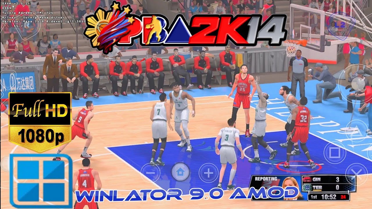 NBA 2k14 Mods To PBA2K 60Fps 1080p Max Settings Winlator Afie 9.0 ...