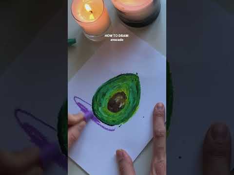 how to draw a avocado in oil pastel 🥑 #shorts #art #artist #artstudio #oilpastel