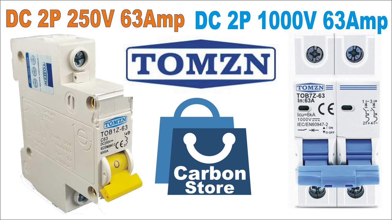 ORIGINAL TOMZN 2P 1000V 63AMP and 1P 250V 63AMP DC Circuit Breaker ...