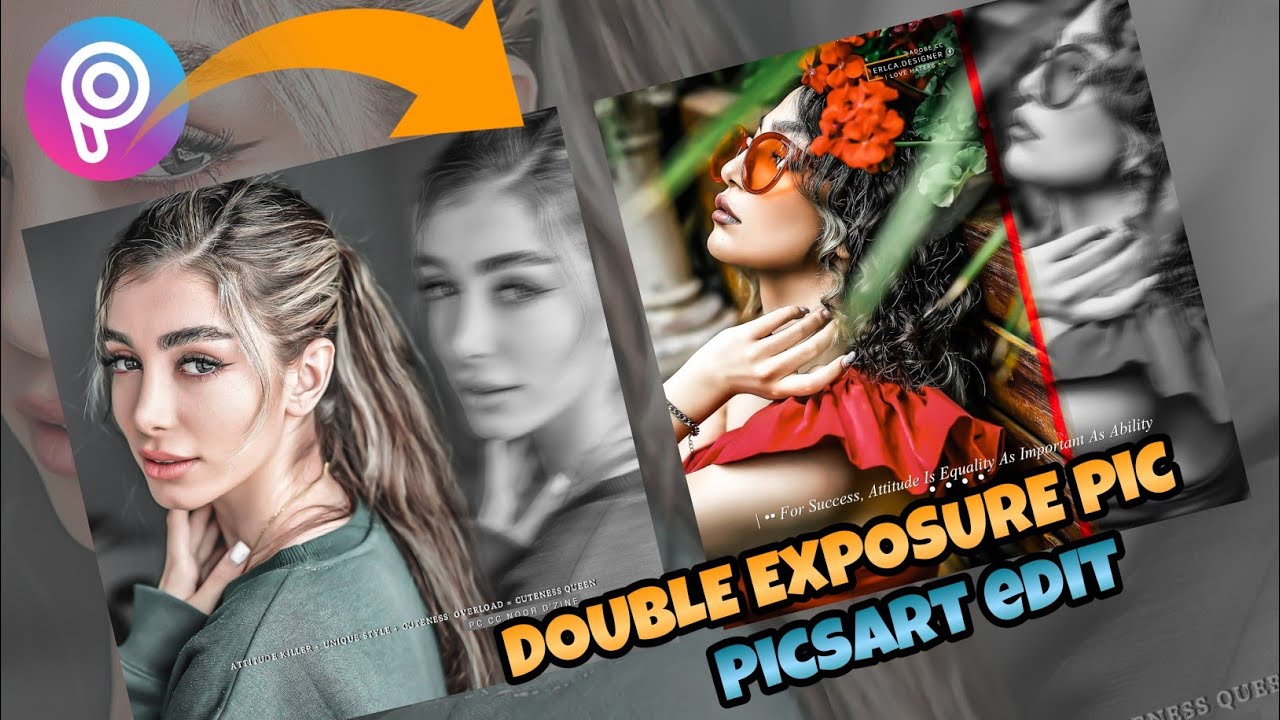 HOW TO MAKE EASY DOUBLE EXPOSURE PIC EDITING PICSART || NOOR CREATION ...