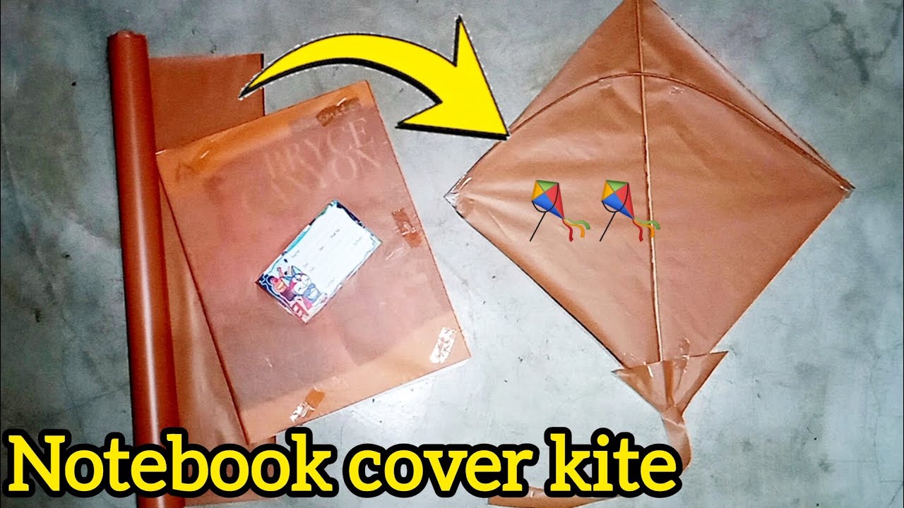 How to make kite step by step // kite from notebook cover very easy ...