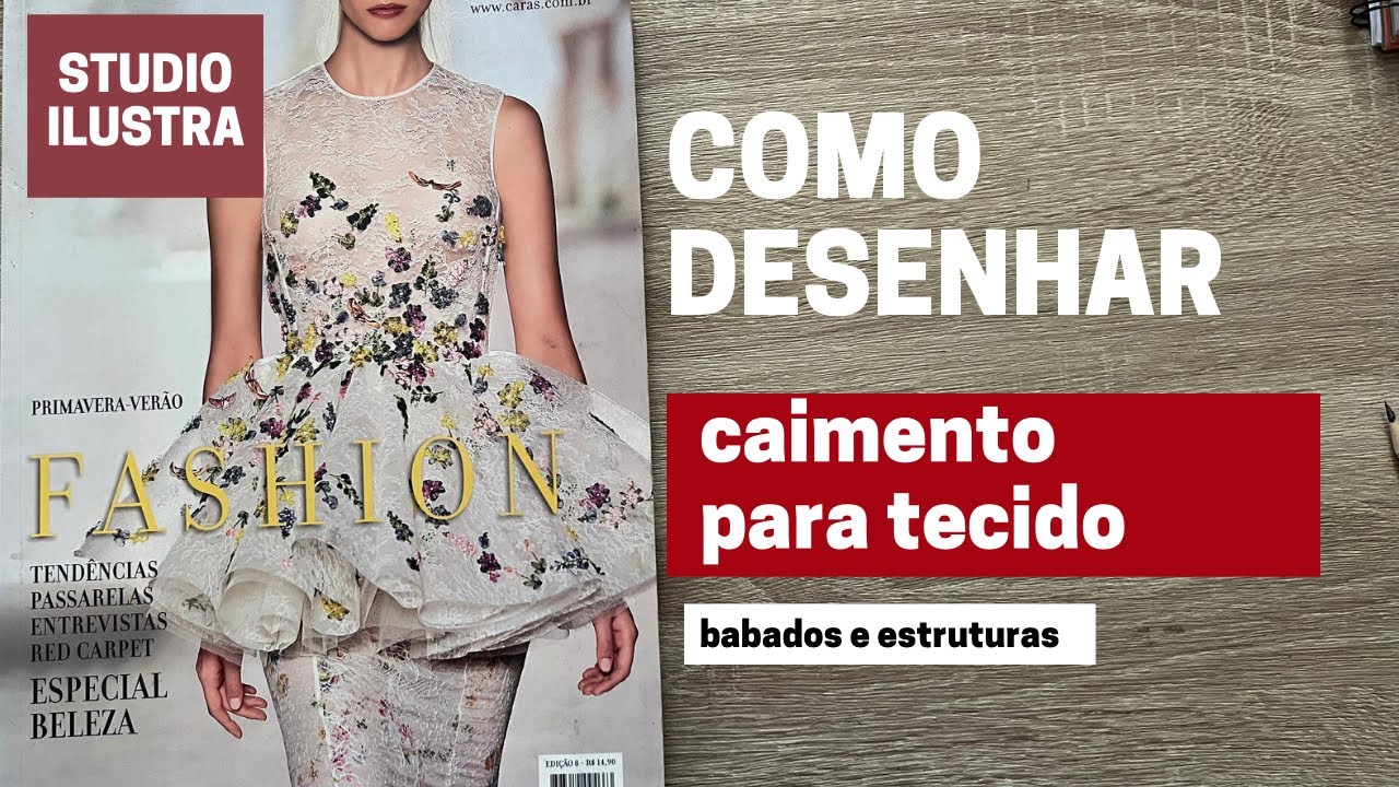 COMO REPRESENTAR BABADO E CAIMENTO PARA CROQUI - DESENHO DE MODA - YouTube