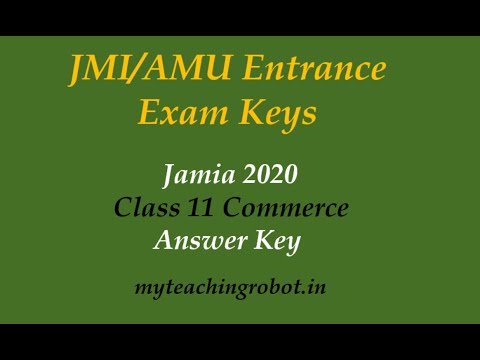 JMI Answer Key | JMI Class 11 Commerce| 2020 Entrance| JMI questions ...