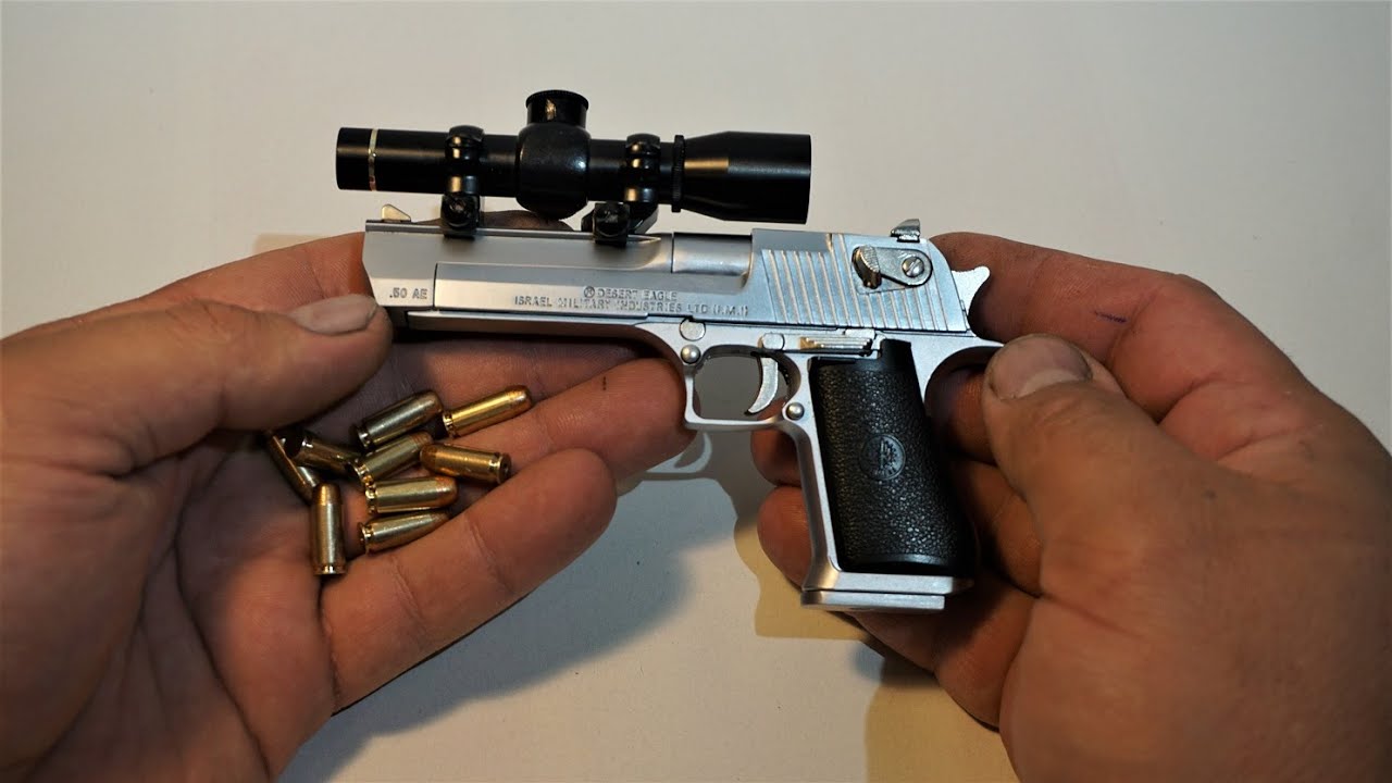 Miniature Desert Eagle with Scope in 1/2 Scale - YouTube