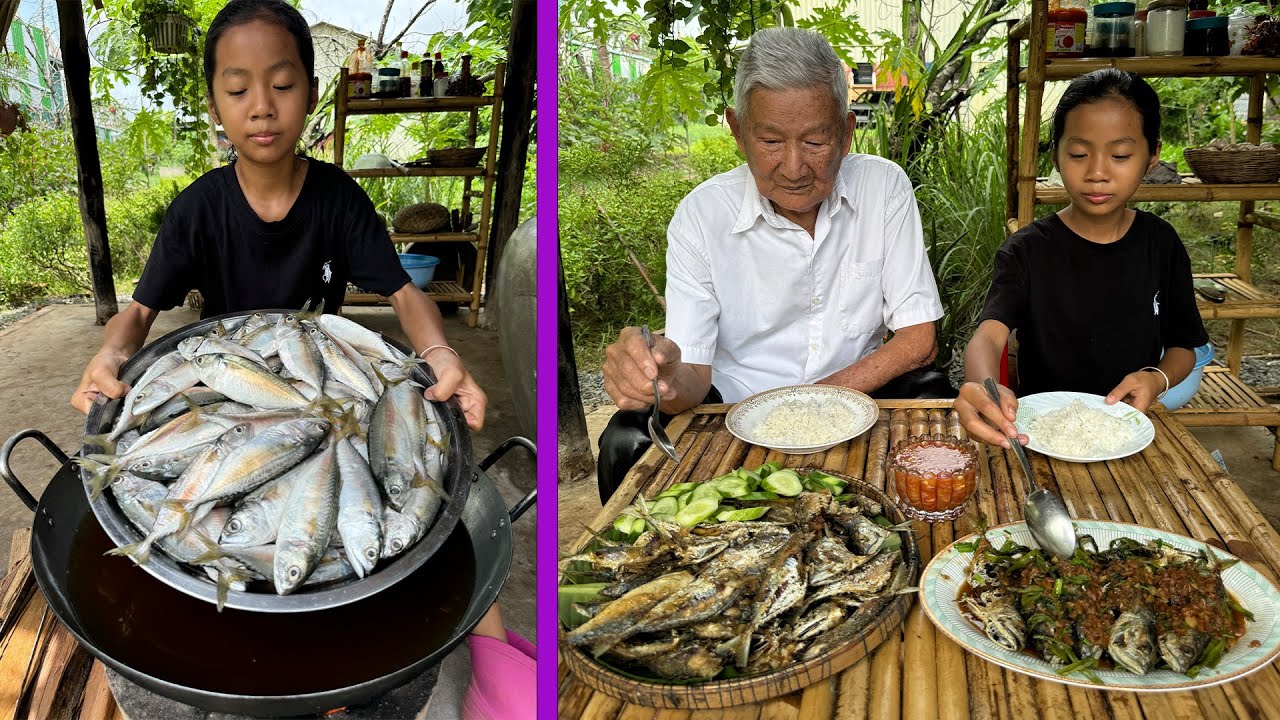 Smart girl Pich cook yummy food for grandpa - Cooking with Sreypich ...