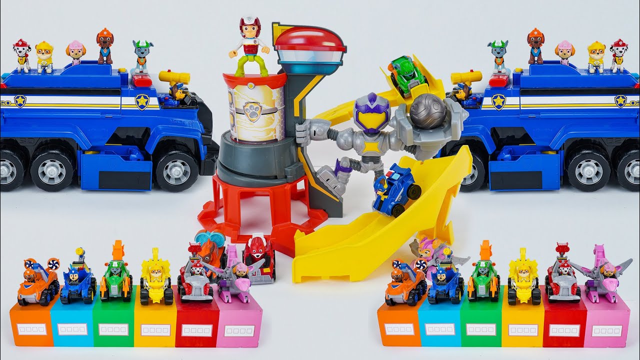 Unboxing Super Cool Paw Patrol Mighty Meteor Track Set | Police Cruiser ...