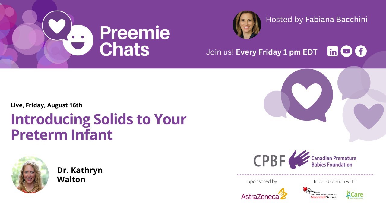 LIVE - Preemie Chats - Introducing Solids to Preemies - August 16 at 1 pm EDT - YouTube