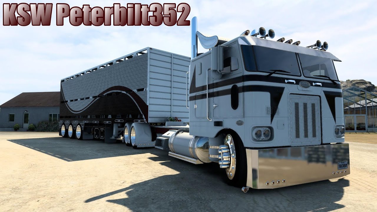 【ATS】KSW Peterbilt352 / Cummins N14 Sound / KSW Livestock Trailer - YouTube