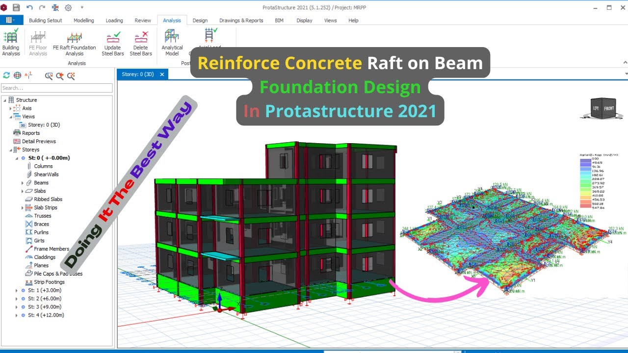 Reinforce Concrete Raft on Beam Foundation Design in Protastructure ...
