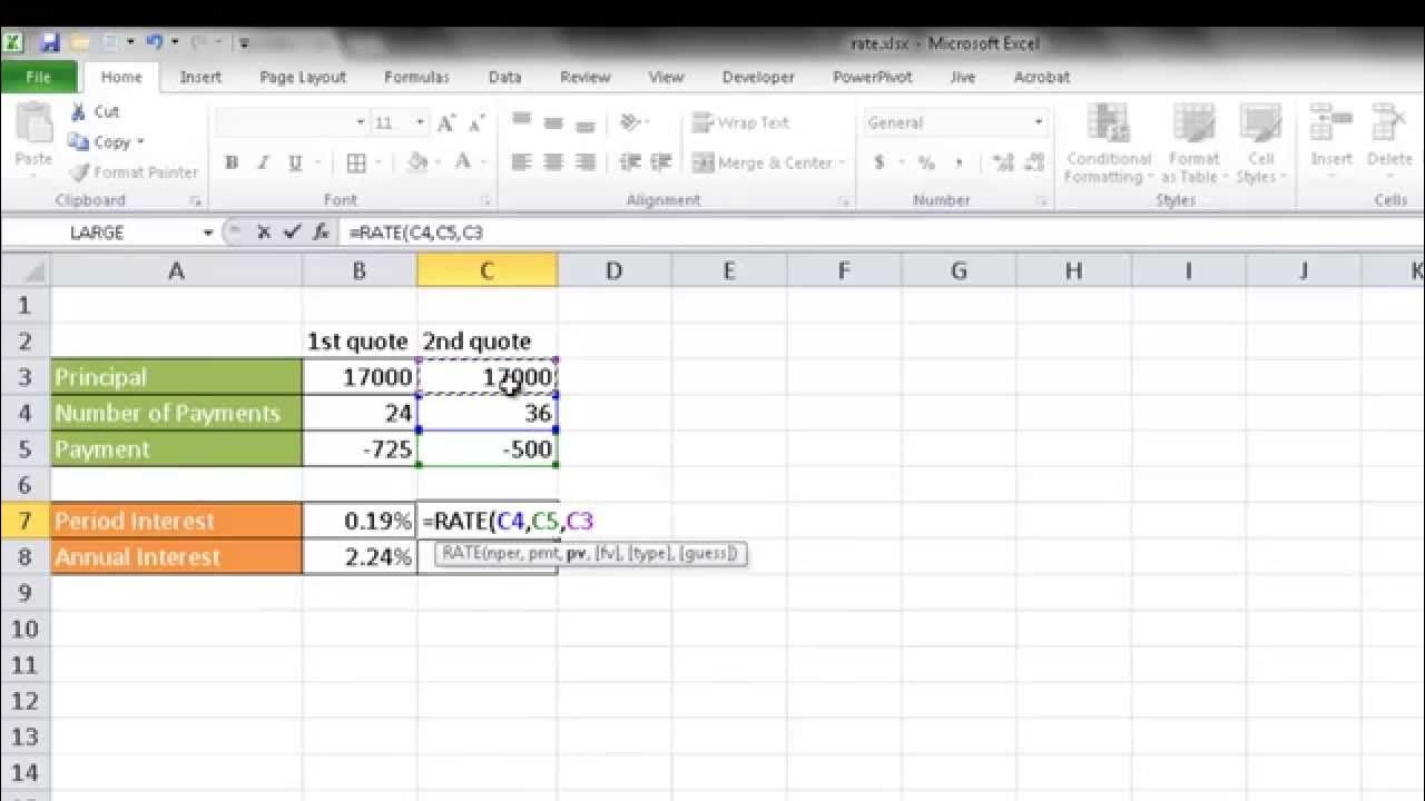 Calculate the Interest Rate on a Car Loan - YouTube