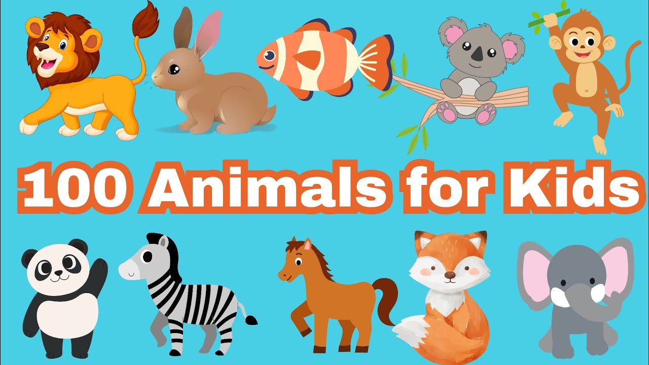 100 Animals for Kids 🐒🐘 | Learn Animal Names & Sounds | Fun Kids ...