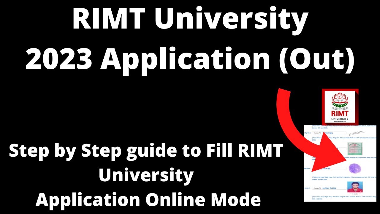 RIMT University Admission 2023 Application (Started)- How to Fill RIMT ...
