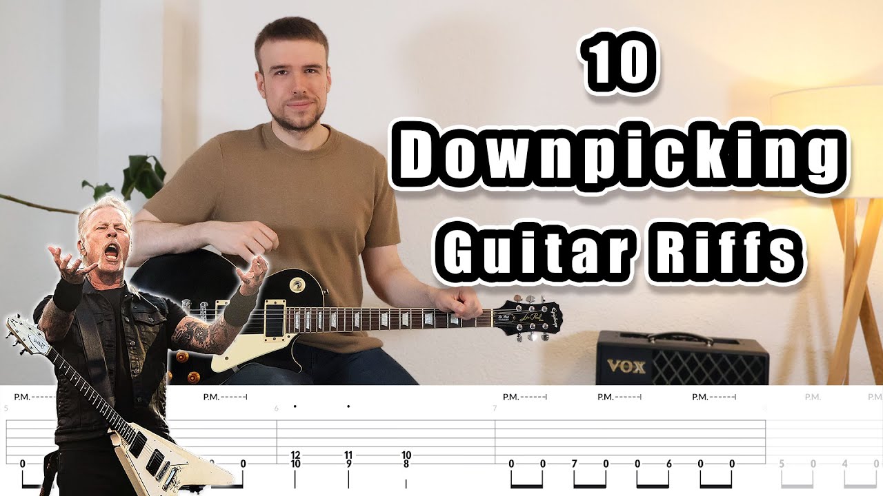 10 Downpicking Riffs (with Tabs) - YouTube