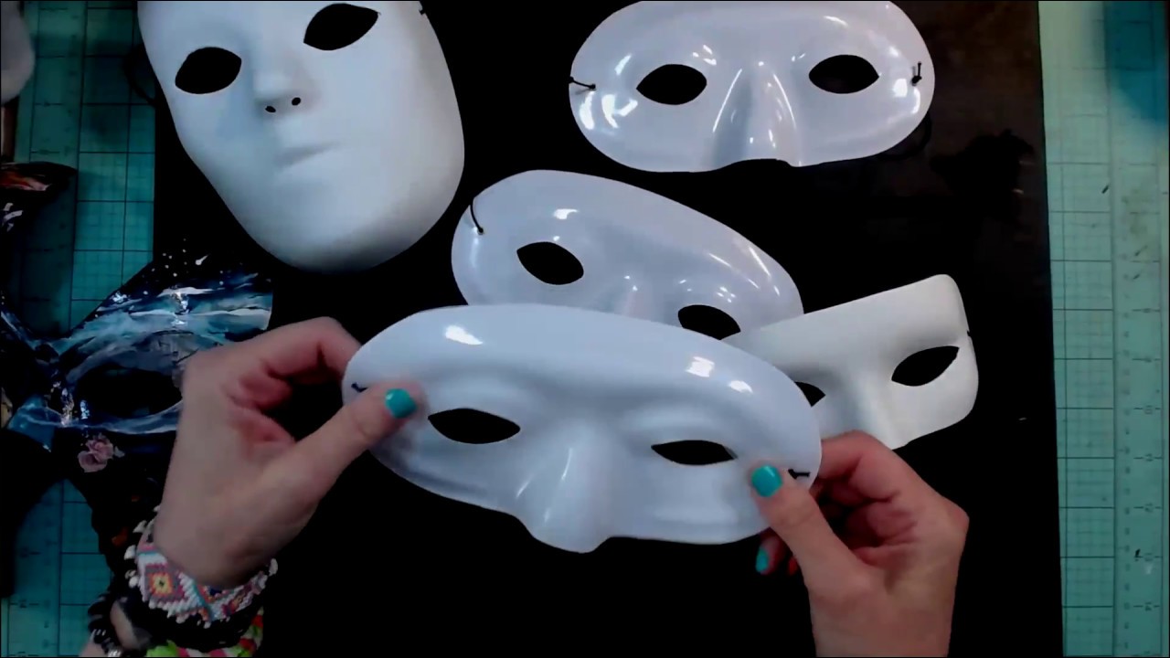 Mixed Media Collage Halloween Masks - YouTube