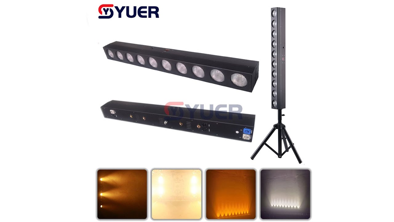 YUER™️ 10x12W COB LED Warm White/Amber Blinder strobe Bar Light - YouTube