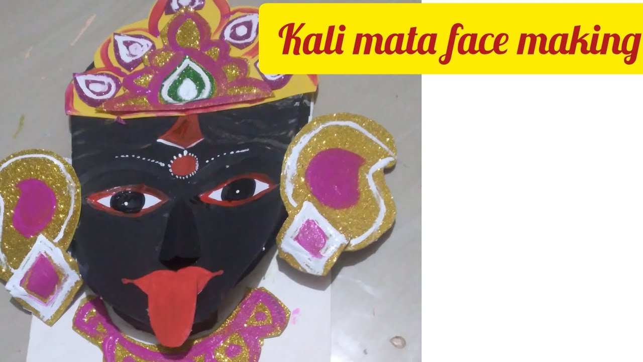 kali maa face making from cardboard/kali maa mask - YouTube