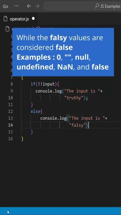 JavaScript Tips: Use !! Operator for Truthy and Falsy Checks! - YouTube
