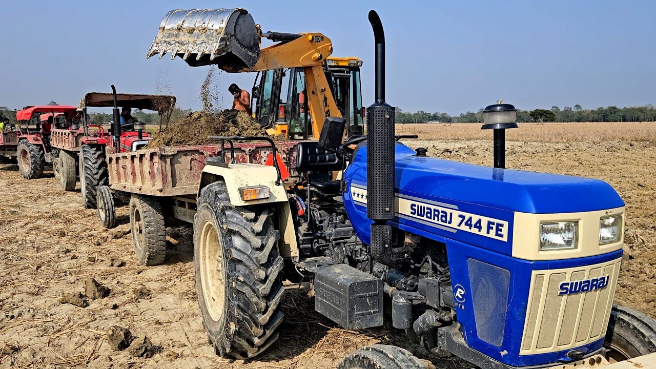 Tractor jcb video | Tractor loading bull backhoe loader || - YouTube