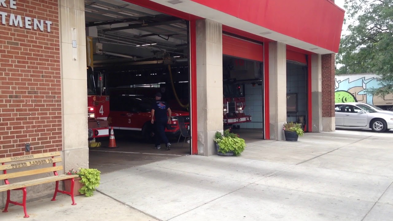 Chicago Fire Dept Engine 4 & Tower Ladder 10 (Division Street) - YouTube