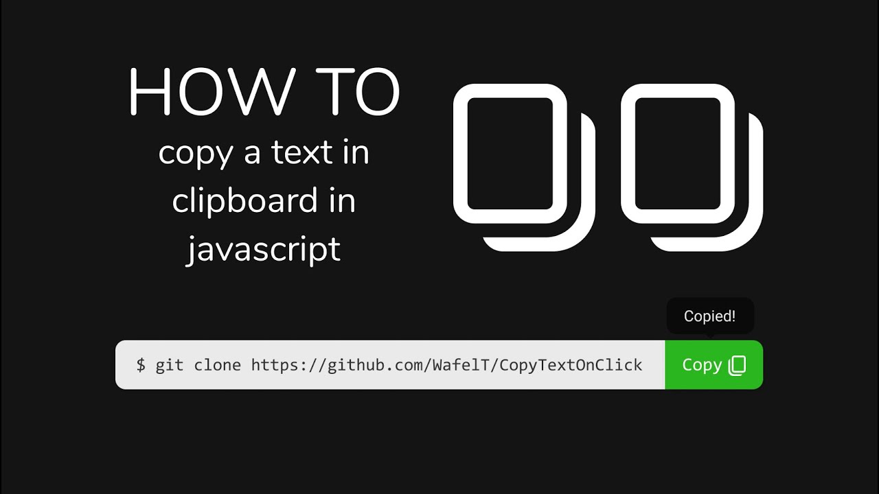 How To Copy Text Into Clipboard Using Javascript Youtube