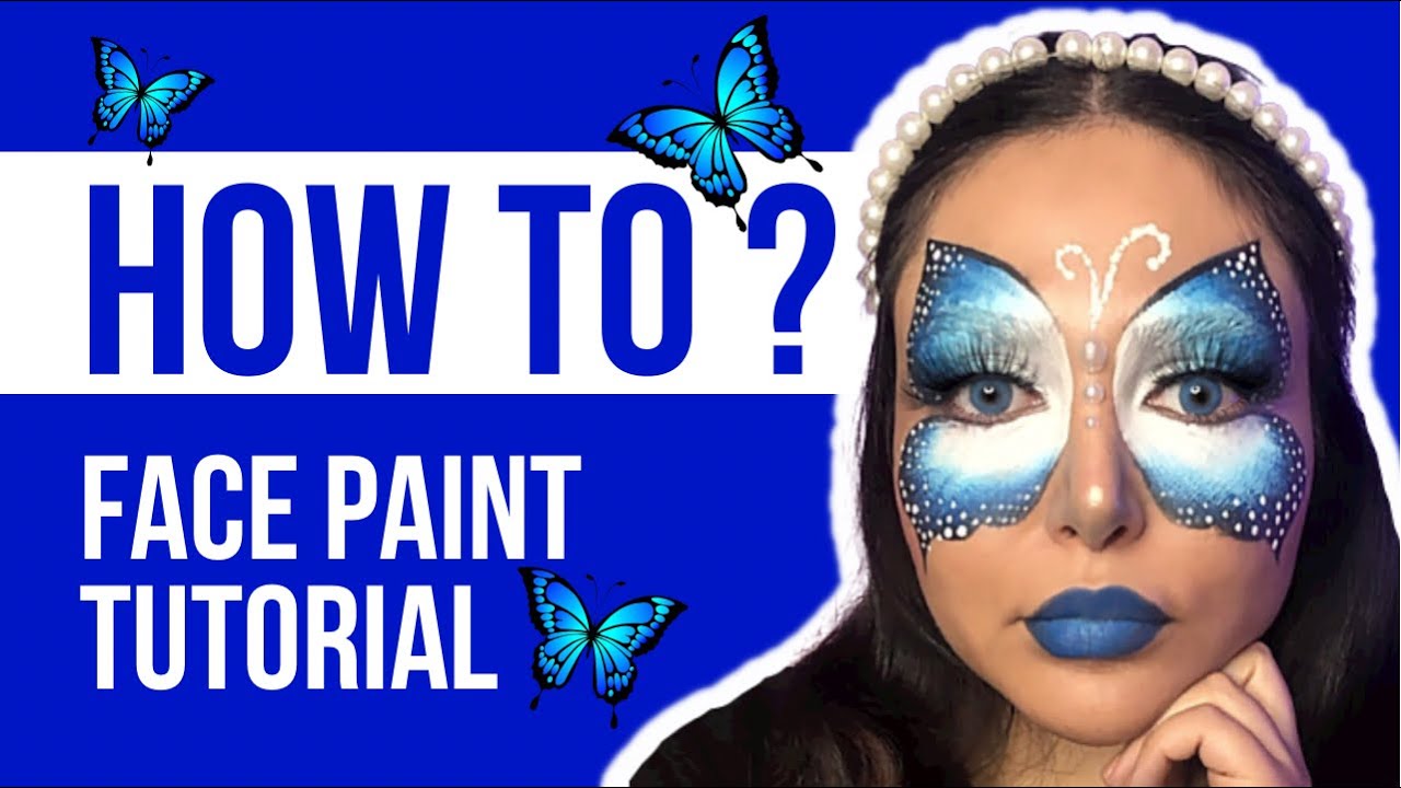 butterfly facepaint tutorial 🦋step by step blue butterfly makeup looks ...