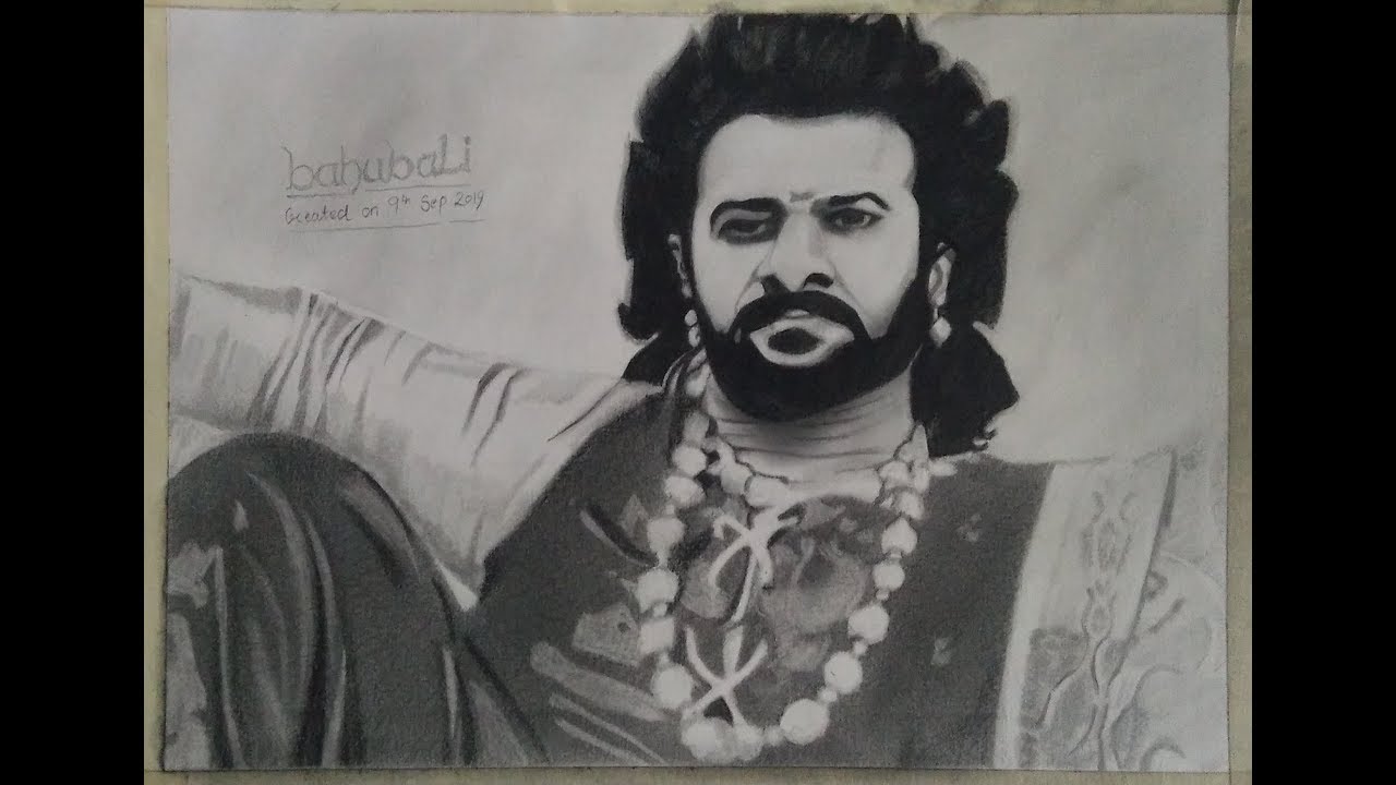 PENCIL DRAWING OF BAHUBALI ACTOR PRABHAS - YouTube