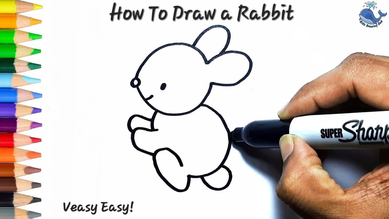 How To Draw a Rabbit | Kids Drawing Video | Kids Step By Step Drawing ...