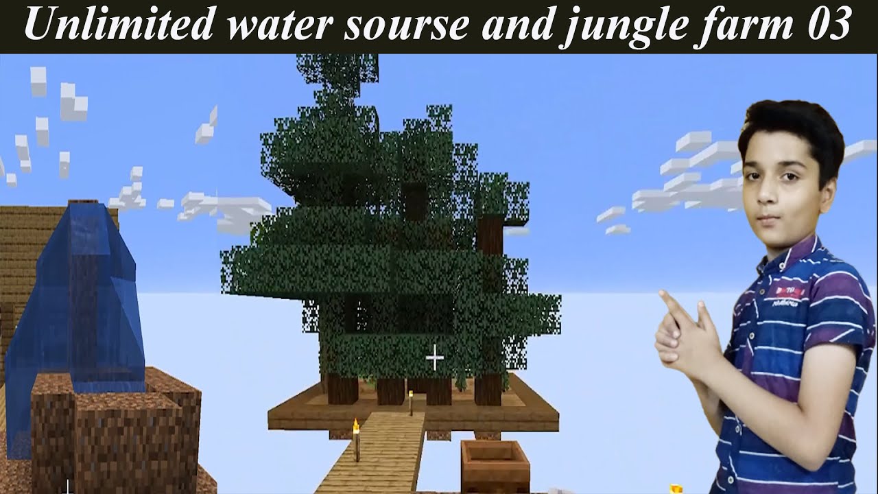 Jungle Farm and Unlimited Water Source in Minecraft |One Block ...