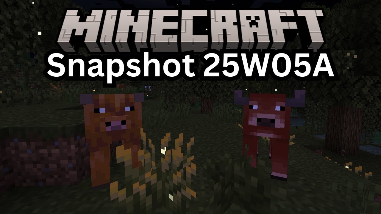 Firefly And New Cows | Snapshot 25W05A | Minecraft 1.21.5 - YouTube