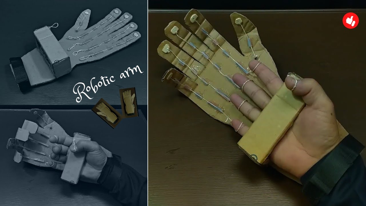 How to make a robotic hand with cardboard at home - YouTube