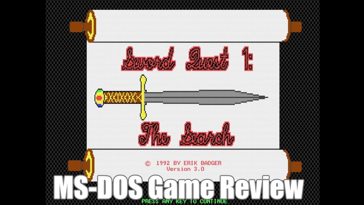 Sword Quest I The Search - MS-DOS Game Review - YouTube