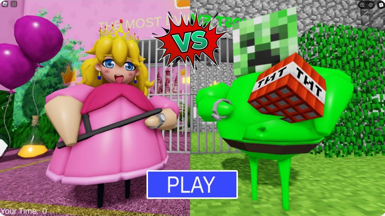 BARRY SWEET PRINCESS VS CREEPER'S BARRY'S PRISON RUN OBBY #roblox # ...