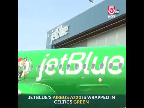 JetBlue unveils green plane honoring Celtics - YouTube
