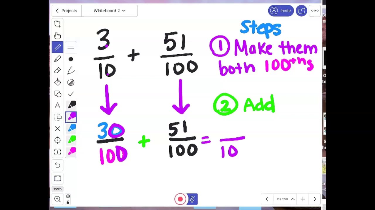 Finding Equivalence Before Adding (10ths and 100ths) - YouTube