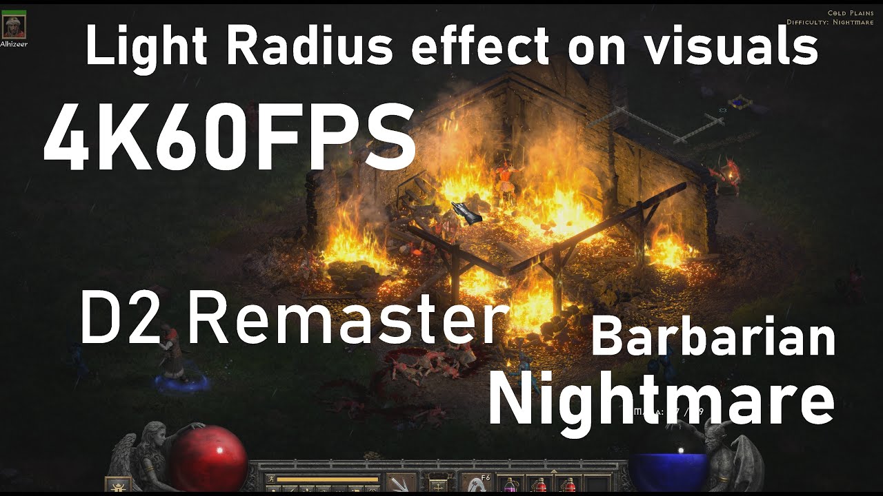 Diablo 2 Resurrected 4K60FPS Light radius effect - YouTube