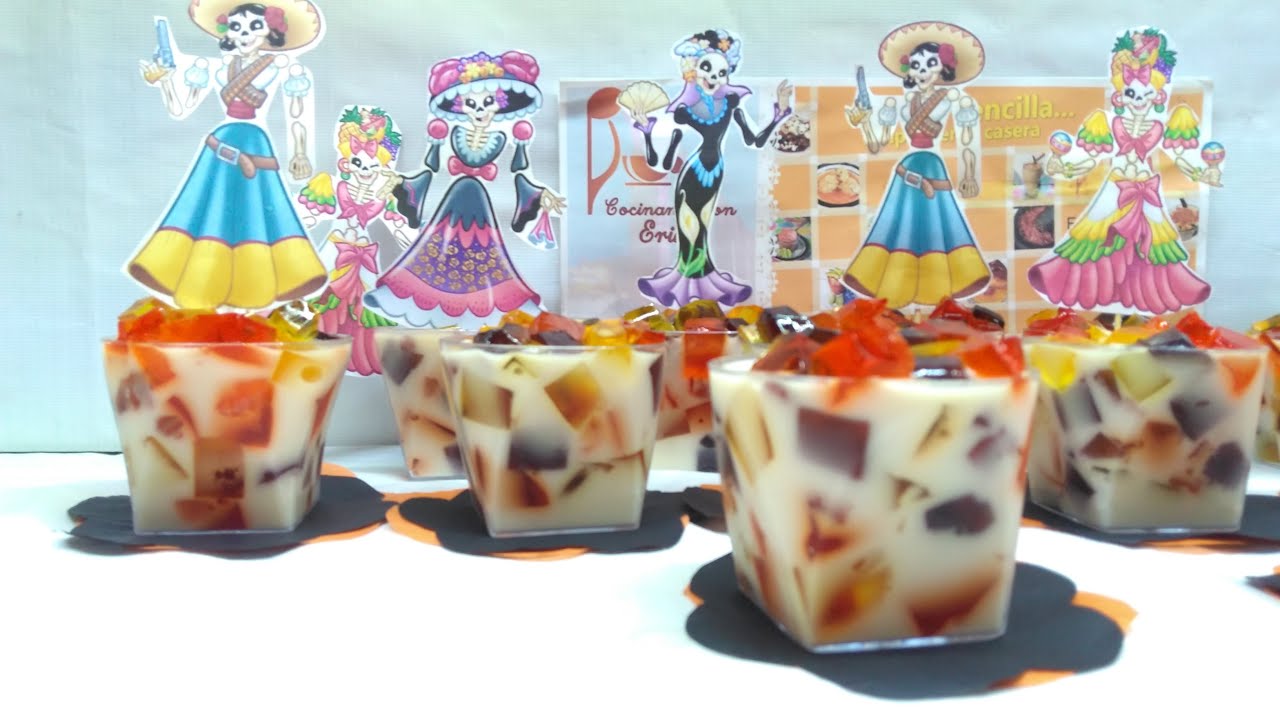 GELATINA MOSAICO DE CATRINAS SOLO DOS INGREDIENTES🌸COCINANDO CON ERIKA ...