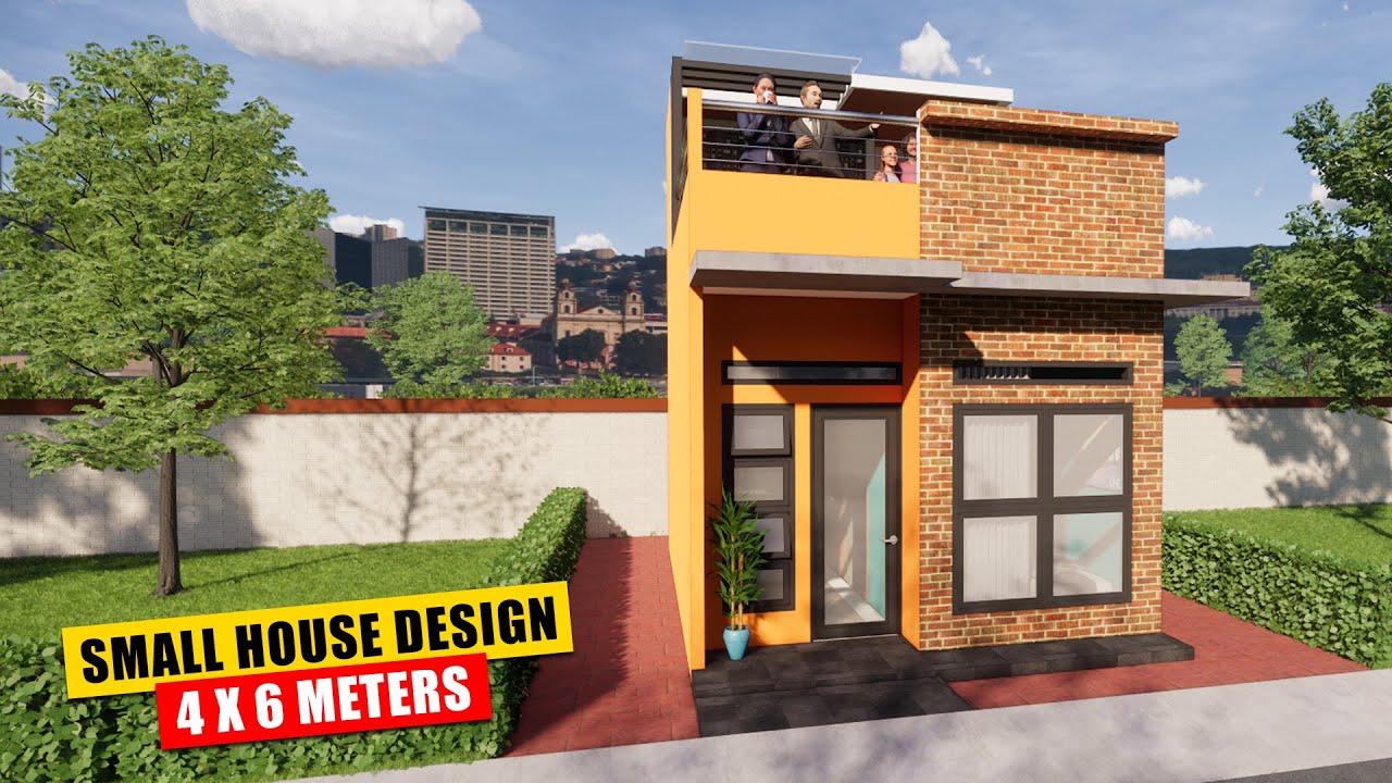 Small House (4 x 6 Meter) With 2 Bedroom and Roof Garden 24 Sqm - YouTube