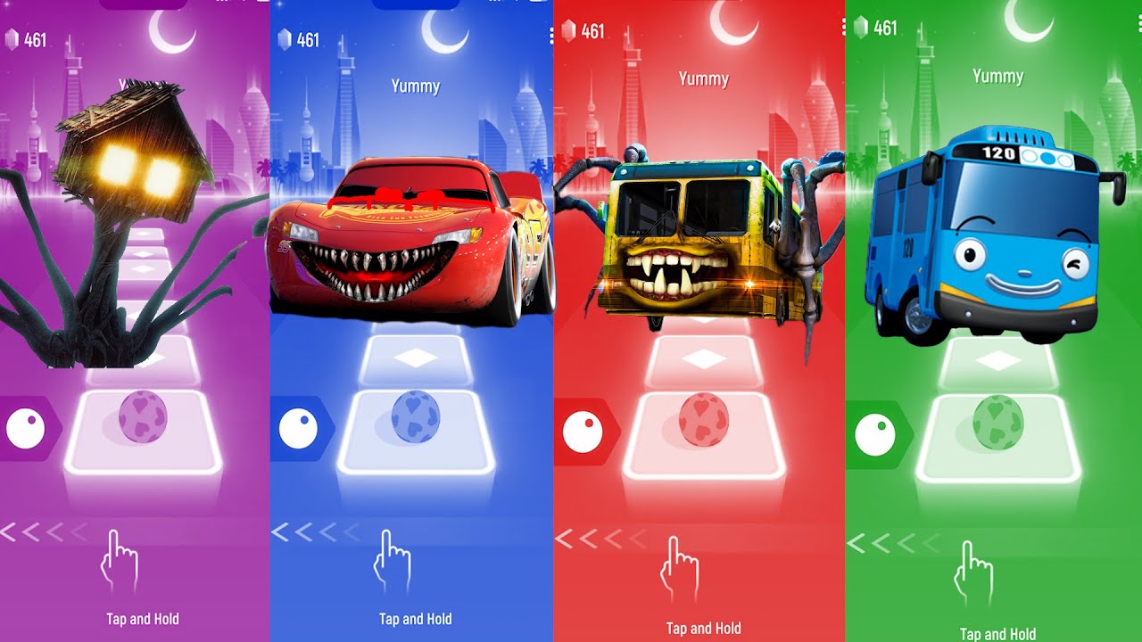 Tiles Hop - HOUSE HEAD vs MCQUEEN EATER vs BUS EATER vs TAYO THE LITTLE ...