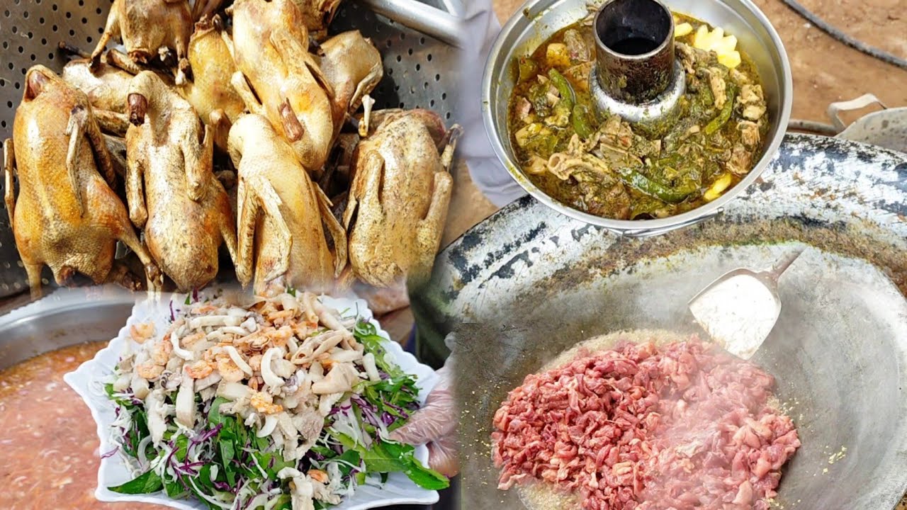 Large-scale cooking in a village ...