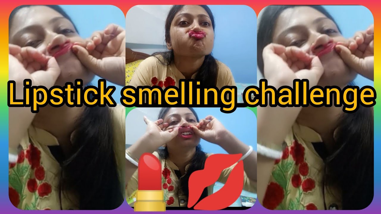 lipstick 💄 smelling challenge//smelling 👄//funny video#viralvideo ...